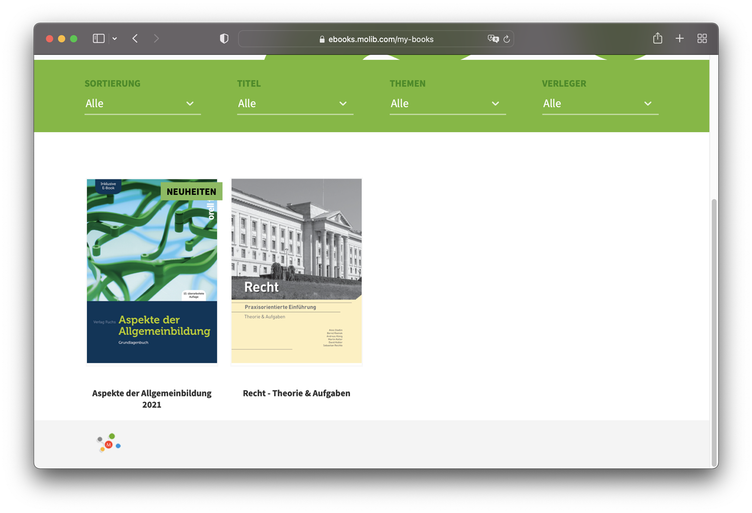 Erste Schritte mit MoLib – MoLib - Perfekt für Schulen und Verlage